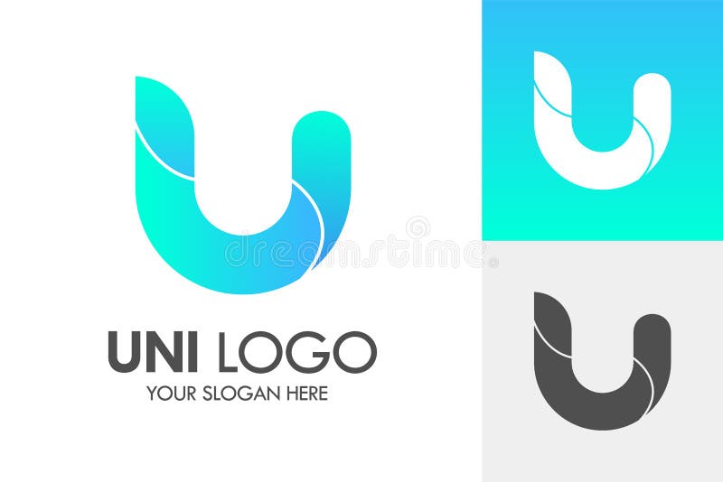 U Letter Colorful Gradient Logo Set Corporate Branding Vector Stock ...
