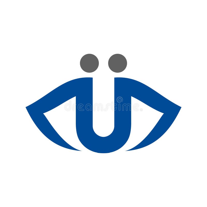 U Letter Eye Logo Template 1 Stock Illustration - Illustration of logo ...