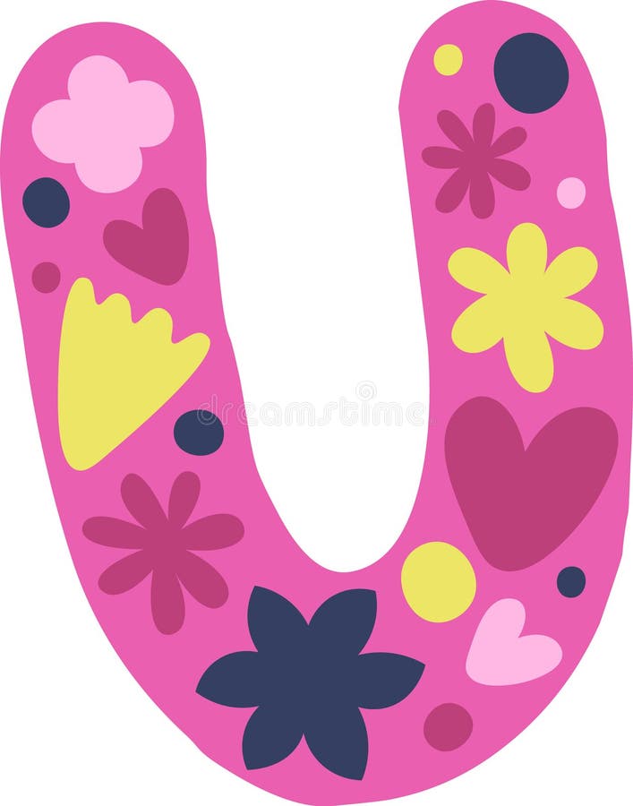 U Letter Floral Alphabet stock vector. Illustration of font - 309908442