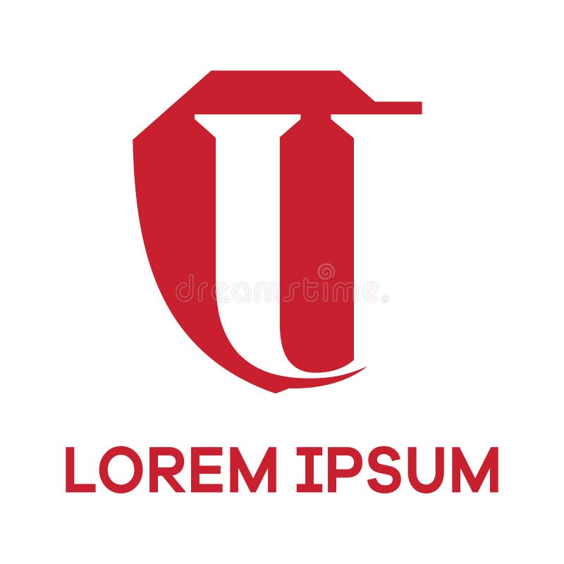 U Letter Logo Design. Letter U in Shield Vector Illustration. Safety ...