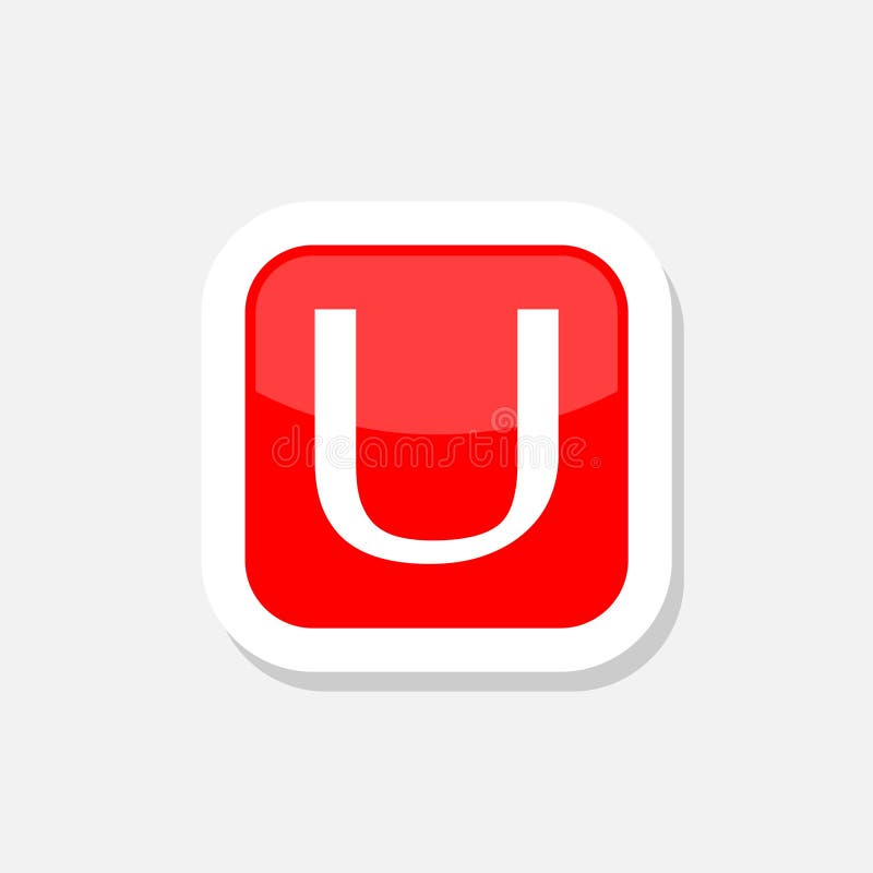 Red U Letter Logo Template Illustration Design Sticker Stock Vector ...