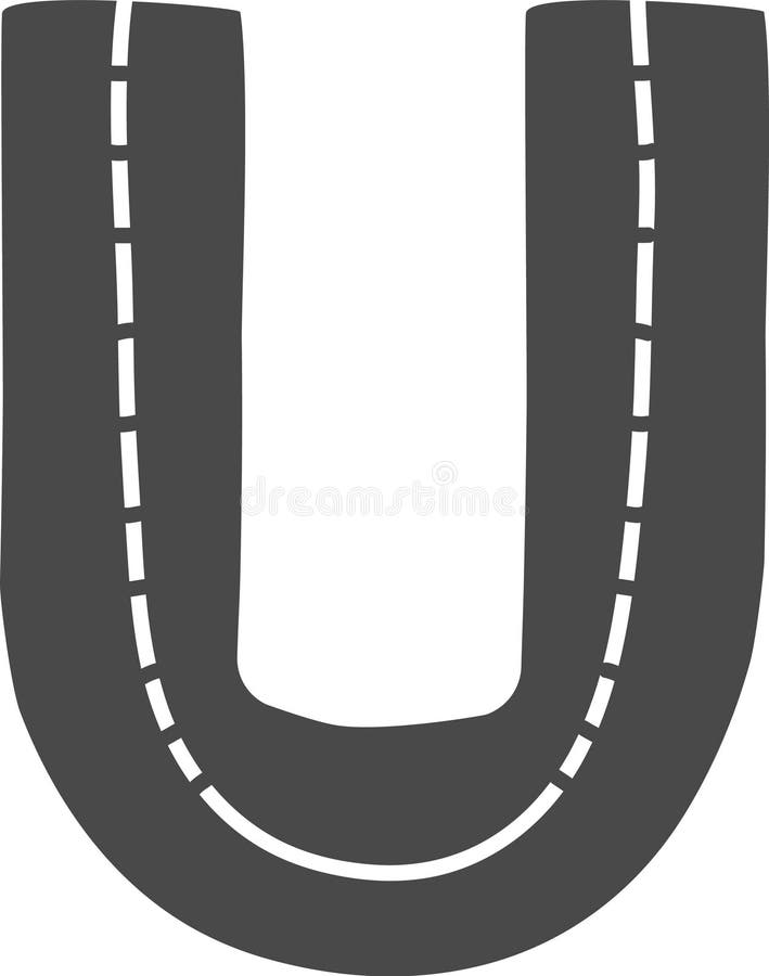 U Letter Road Alphabet Kids Stock Illustration - Illustration of ...