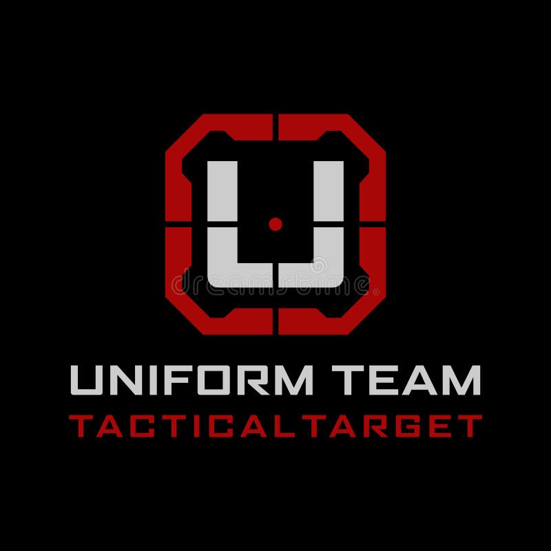 U Letter Tactical Military Target Logo Design Stock Illustration ...