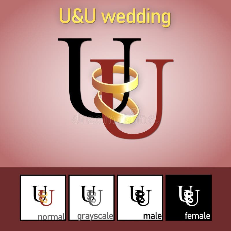 U and U Letter with Wedding Ring Logo. - Vector Stock Vector ...