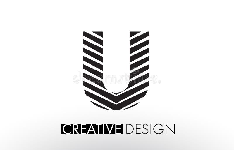U Lines Letter Design with Creative Elegant Zebra Stock Vector ...