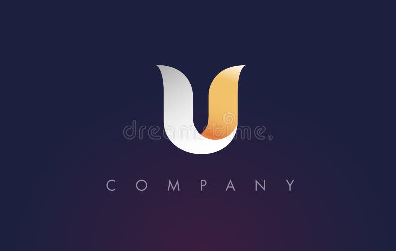 U Logo.U Letter Icon Design Vector Stock Vector - Illustration of gold ...