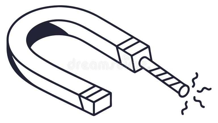 U-Magnet with Field Lines Vector Art for Science & Physics, Vector ...