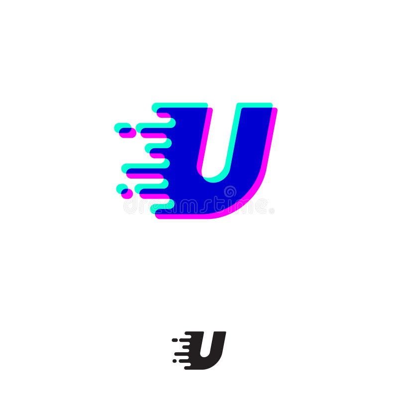 U Monogram with Stereo Effect. U Letter with Movement and Shift ...