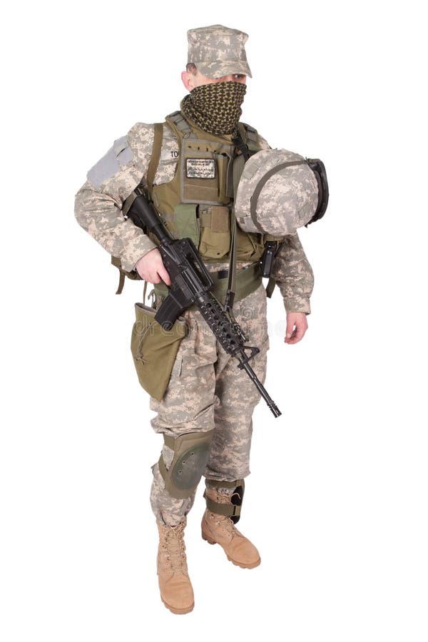 Infantryman in White Camouflage Stock Photo - Image of army, boot: 27481674