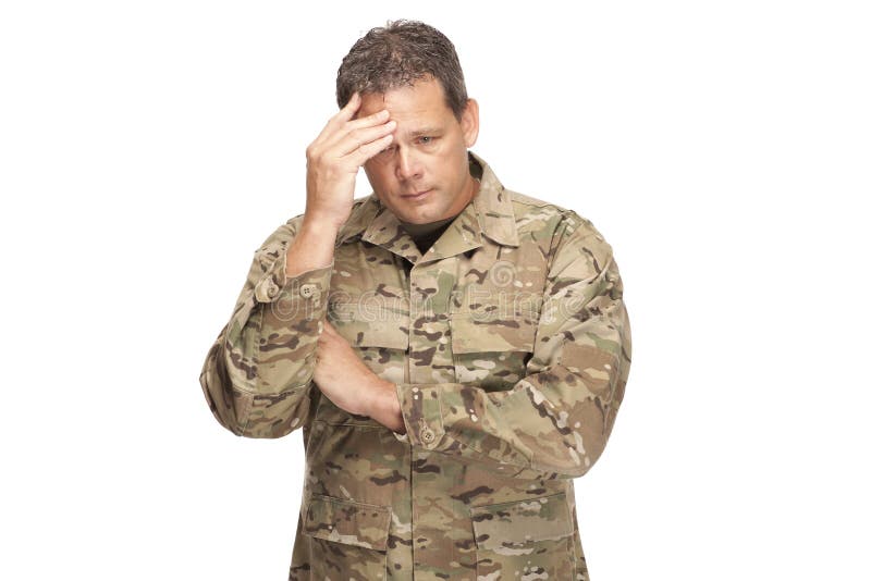 U.S. Army Soldier, Sergeant. Isolated and Stressed. Stock Photo - Image ...
