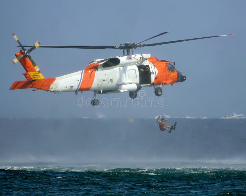 U.S.C.G Helicopter Rescue stock photo. Image of horizon - 2485300