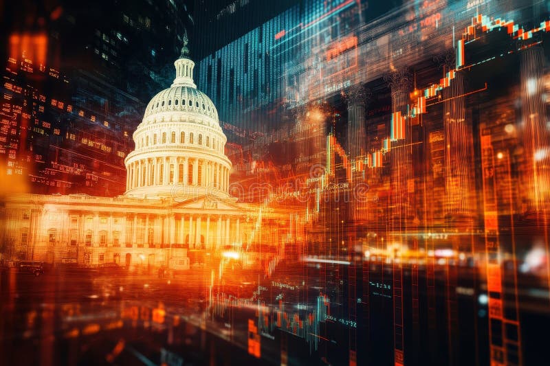 US Capitol with Data Visualization on Monetary Policy Stock ...