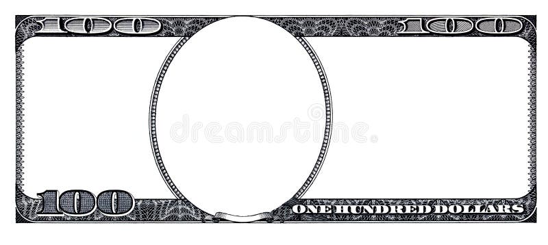 Clear 100 Dollar Banknote Template and Elements Stock Image - Image of ...