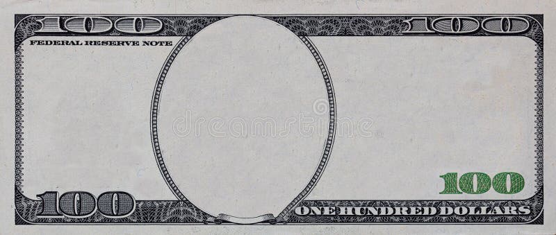 Clear 100 Dollar Banknote Template and Elements Stock Image - Image of ...