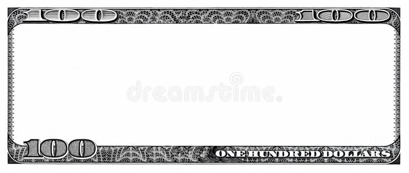 Clear 100 Dollar Banknote Template and Elements Stock Image - Image of ...