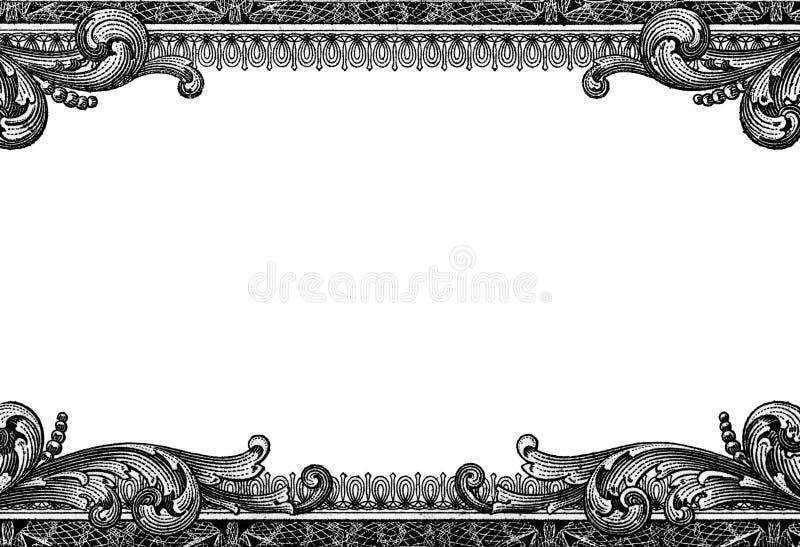 U.S. Dollar Border with Empty Transparent Middle Area for Design ...