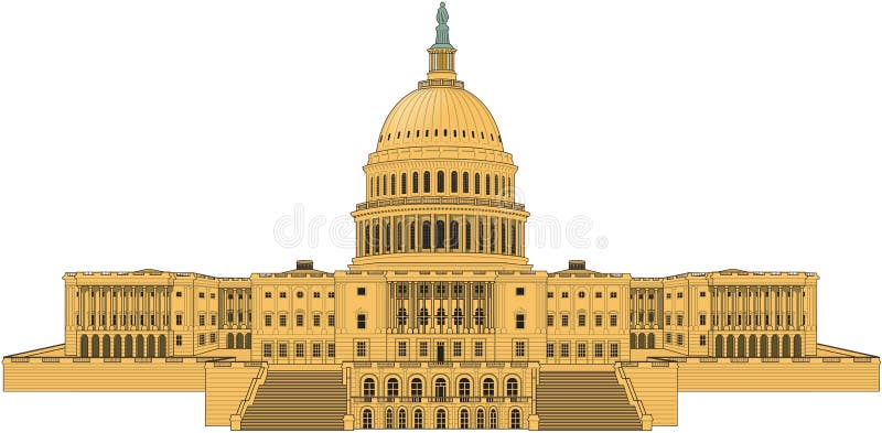 U S Ejemplo Constructivo Del Vector Del Capitolio Ilustración del ...