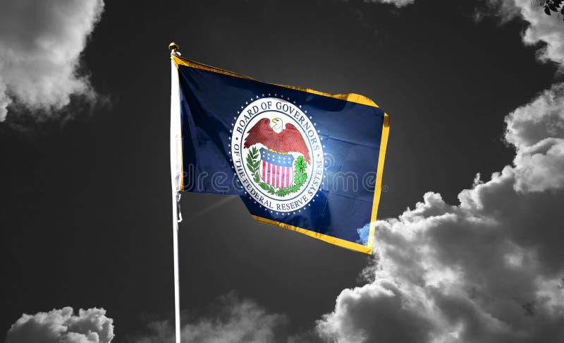 U.S. Federal Reserve Flag on Cloudy Sky. Waving in the Sky Stock Image ... U.S. Federal Reserve Flag on Cloudy Sky. Waving in the Sky Stock Image ...