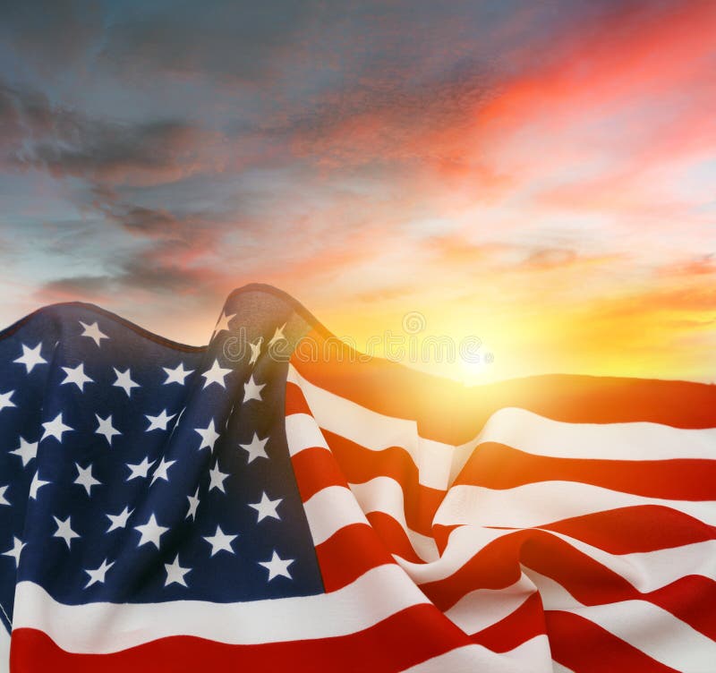 U.S.flag and sky stock image. Image of american, freedom - 194426743
