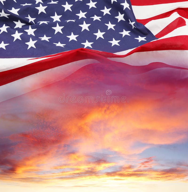 U.S.flag and sky stock illustration. Illustration of summer - 269145067