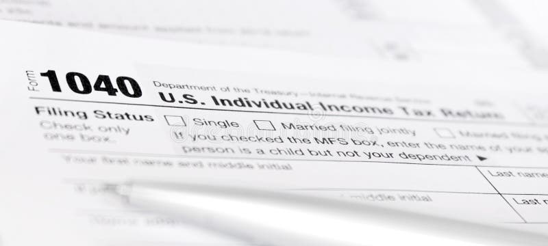 U.S. Individual Income Tax Return Form 1040 Editorial Stock Photo ...