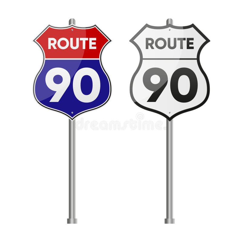 U.S. Route 90 Sign. Shield Sign with Route Number. the Popular Route in ...