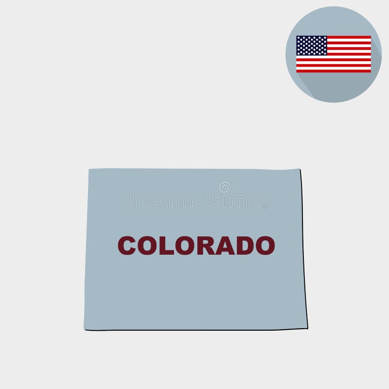 U.S. State of Colorado on the Map on a Grey Background Stock ...