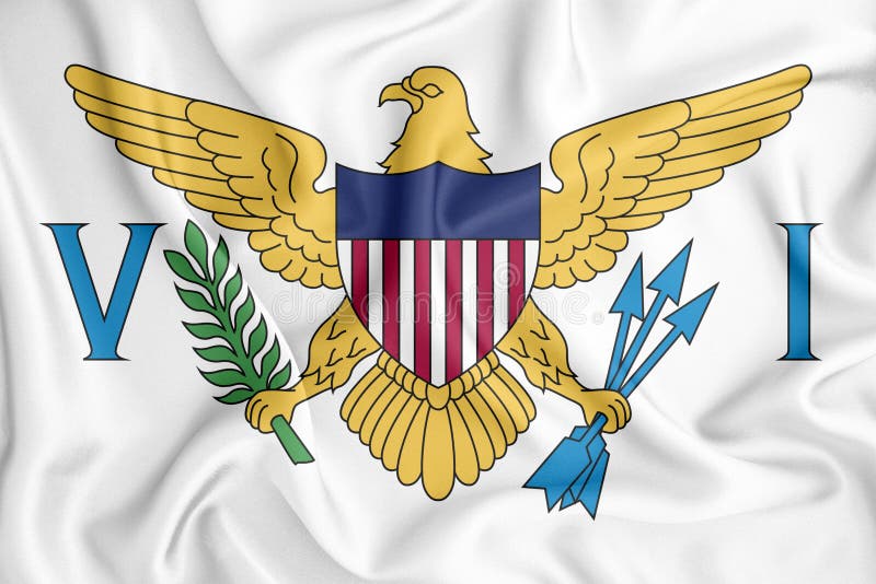 U.S. Virgin Islands Flag in 3D, Broad Format, Flowing with the Breeze ...
