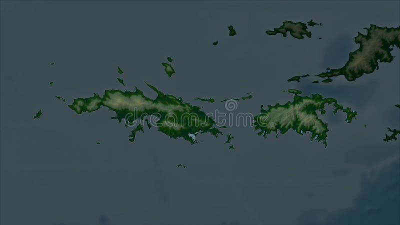 U.S. Virgin Islands - Saint Thomas Highlighted. Physical Stock ...