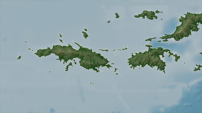 U.S. Virgin Islands - Saint Thomas Outlined. Pale Stock Illustration ...