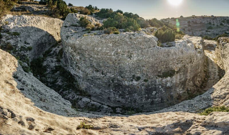 Wheel Marks Over Rocks from Ancient Civilization, U-shape Curve Stock ...