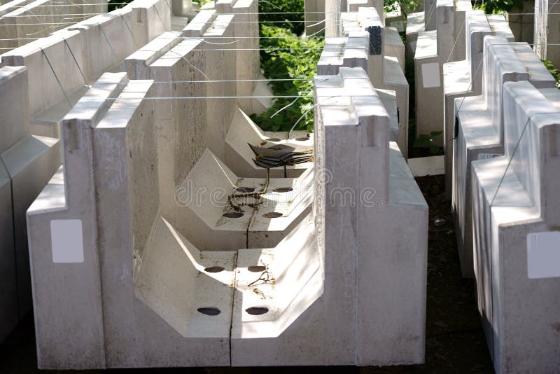 U-shaped concrete blocks stock photo. Image of gutter - 115768854