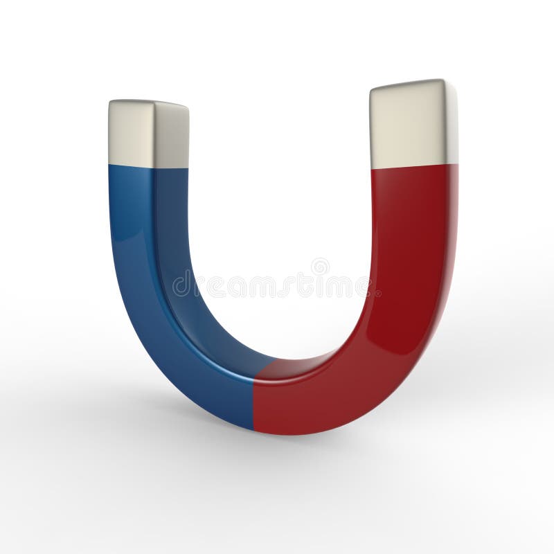 U-shaped Magnet with Magnetic Fields Icon with Long Shadows Flat Style ...