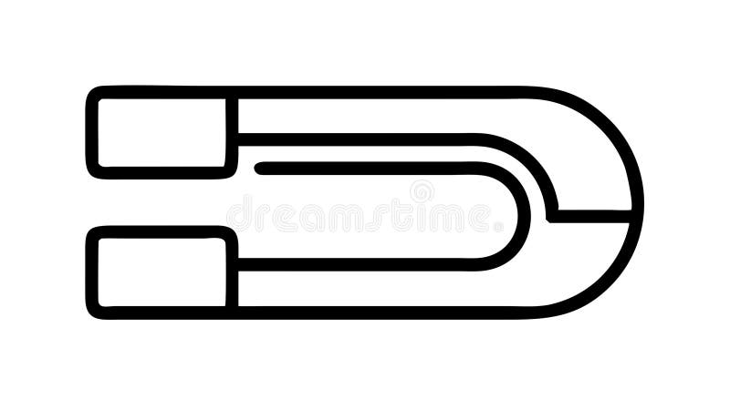 U Shaped Magnet Icon Vector Illustration, Attraction Physics, Vector ...