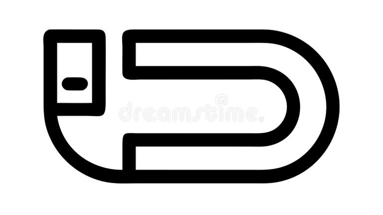 U,Shaped Object Outline Vector Icon Connector Handle Part, Vector ...