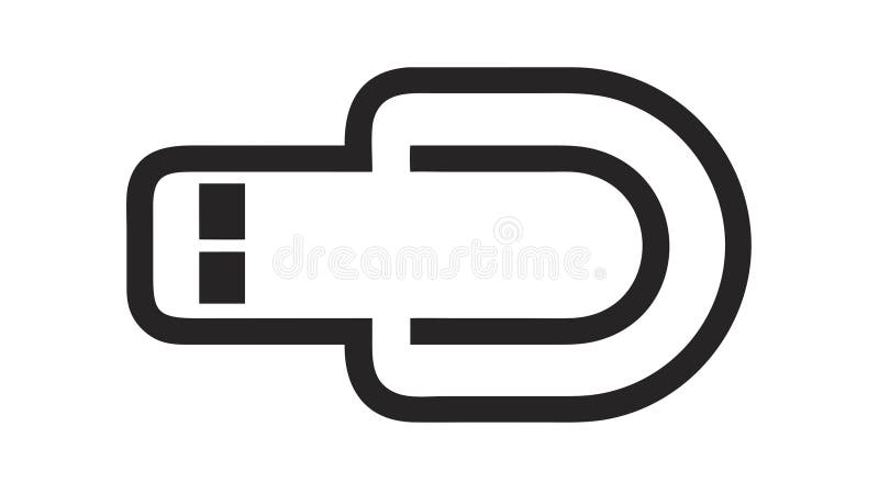 U,shaped Plug Connector Outline, Electrical Connection Symbol , Vector ...