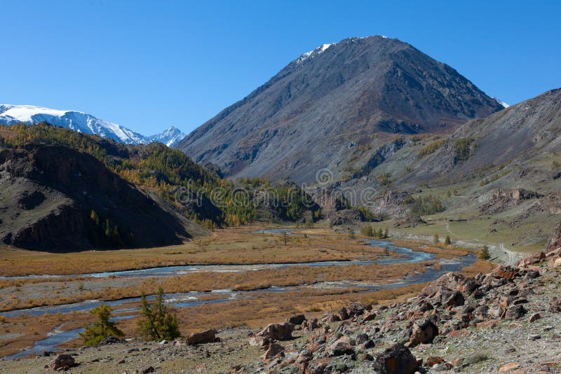 U-shaped valley stock photo. Image of curved, river, view - 64961220