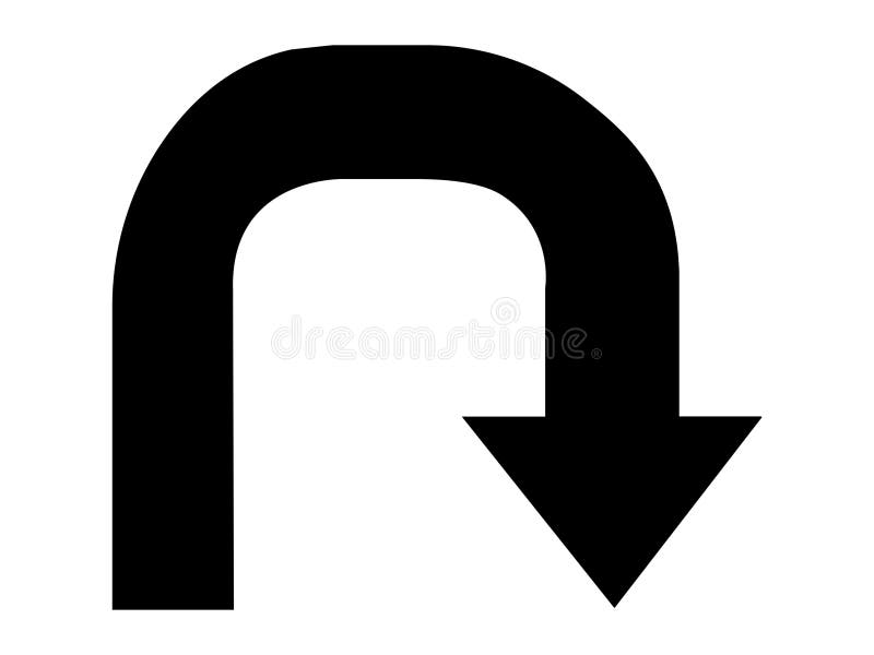 U turn arrow stock illustration. Illustration of signage - 371443018