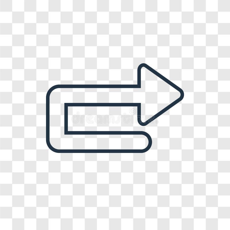 U Turn Arrow Concept Vector Linear Icon Isolated on Transparent Stock ...