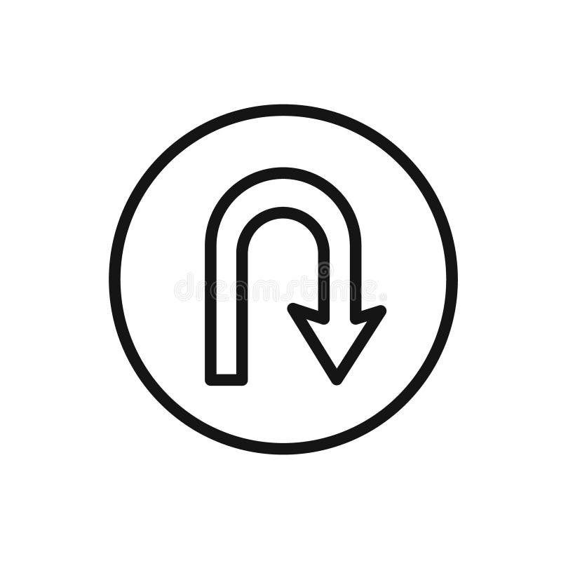 U Turn Arrow Icon Linear Vector Graphics Sign Stock Vector ... U Turn Arrow Icon Linear Vector Graphics Sign Stock Vector ...