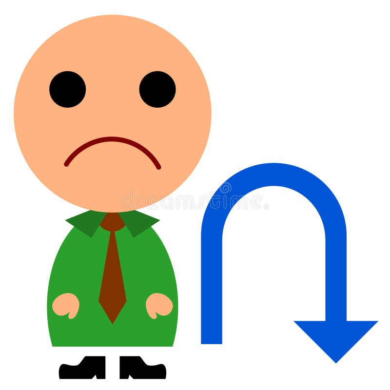 U-turn arrow stock illustration. Illustration of lose - 42869235