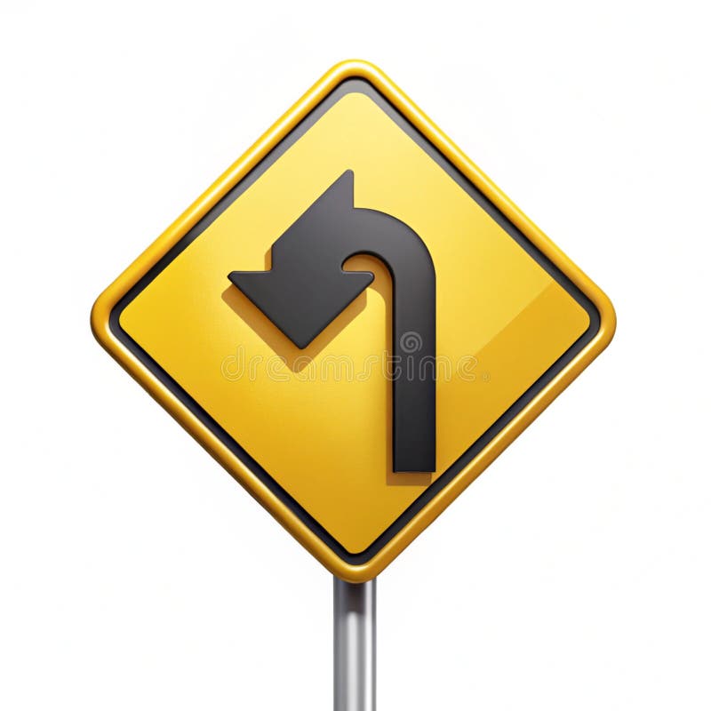 U-turn Board 3D Illustration Isolated Stock Illustration - Illustration ...