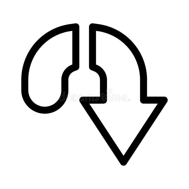 U turn down icon stock vector. Illustration of symbol - 219805051