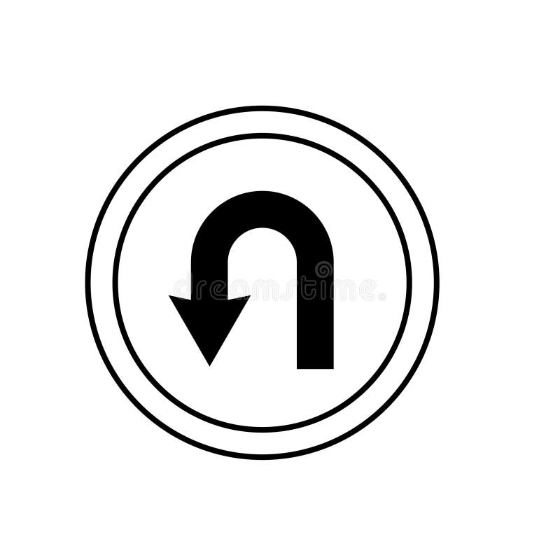 U Turn Icon Vector on Trendy Design Stock Illustration - Illustration ...