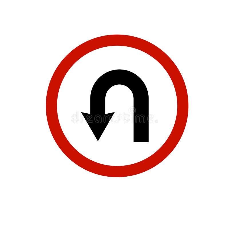 U Turn Icon Vector on Trendy Design Stock Illustration - Illustration ...