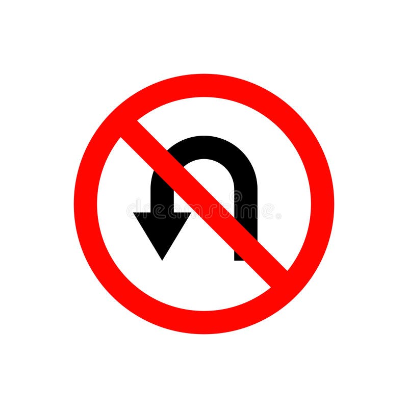 U-turn prohibited icon stock illustration. Illustration of danger ...