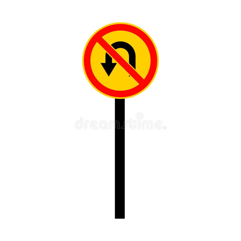 U-turn prohibited icon stock illustration. Illustration of icon - 345012846