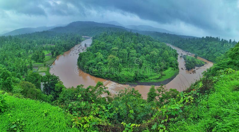 U turn stock image. Image of trees, forest, river, turn - 122684243
