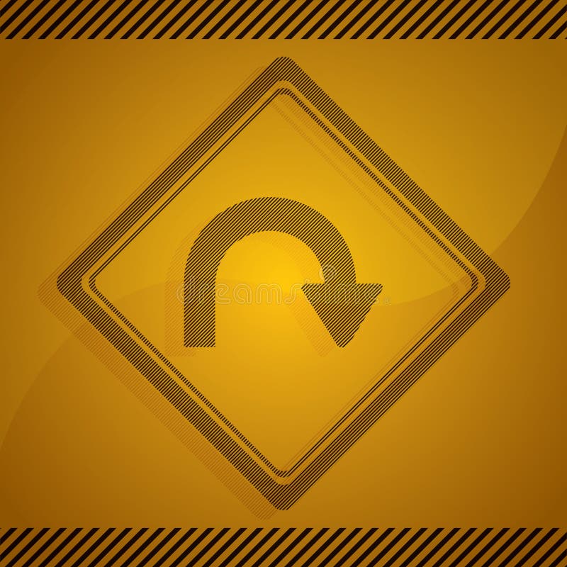 U-turn Road Sign. Vector Illustration Decorative Design Stock Photo ...