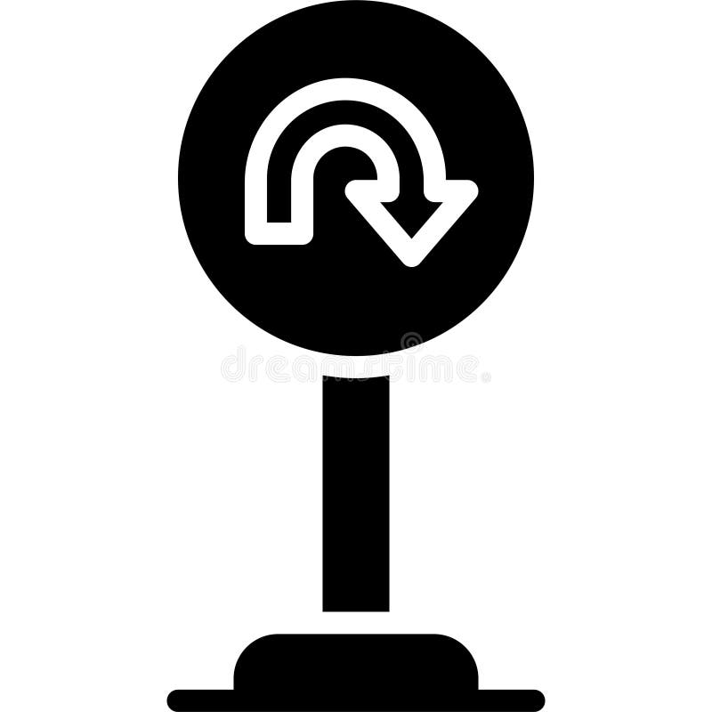 U Turn Sign Icon, Location Map and Navigation Vector Stock Vector ...